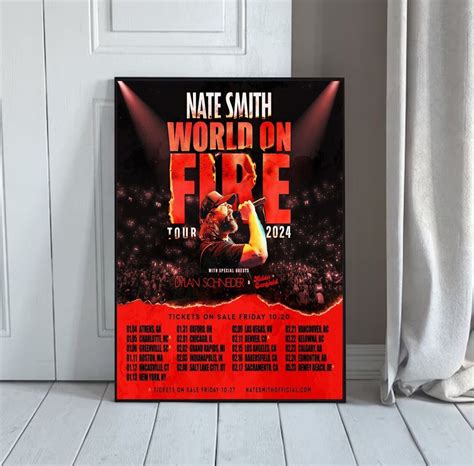 Nate Smith World On Fire Tour Poster Etsy