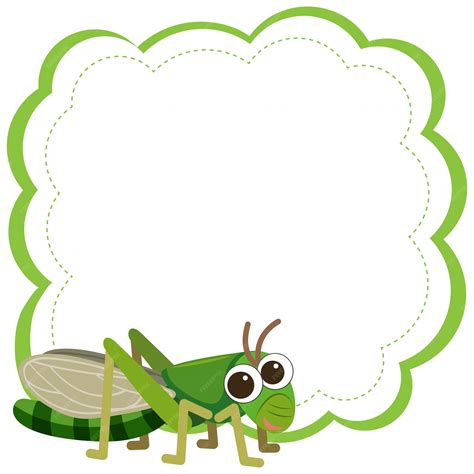 Premium Vector A Grasshopper On Note Template
