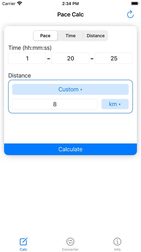 Iphone 용 Pace Calculator Running Calc 다운로드