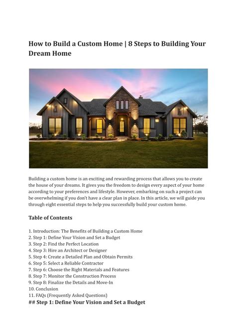 Ppt How To Build A Custom Home Powerpoint Presentation Free Download