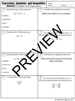 Variables And Expressions Guided Notes And Practice By The Treetop Shop