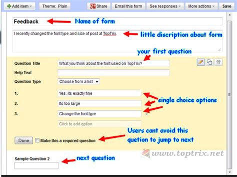 Create Feedback Survey Forms With Excel Surveys Google Forms TopTrix