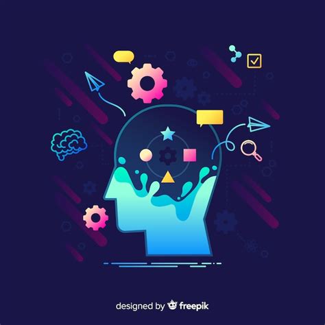 Flat Thinking Concept Dark Background Vector Free Download