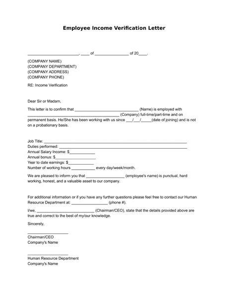 Employment Income Verification Form Template Besttemplatess