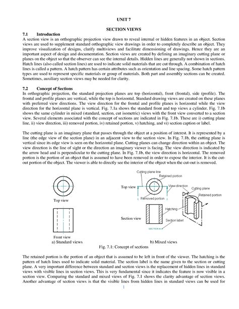 Unit 7 Section View Drawings UNIT 7 SECTION VIEWS 7 Introduction A Section View Is An