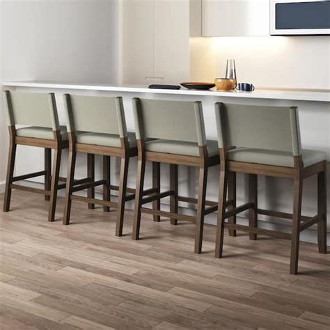 Nathan James Linus 36 In Modern Upholstered Wood Counter Bar Height