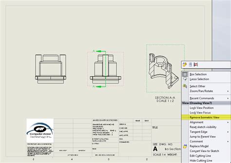 Solidworks Isometric Section View Is A Right Mouse Click Away