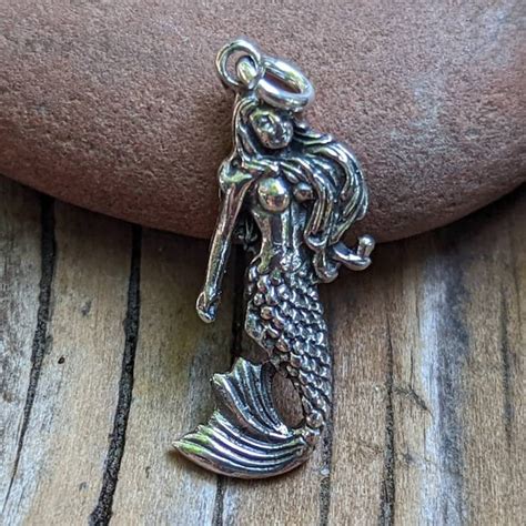 Sterling Silver Mermaid Charm Etsy