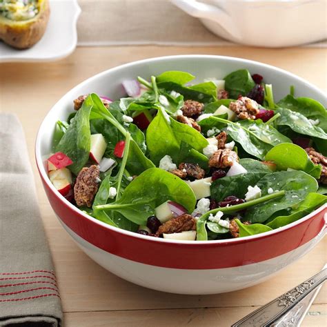 Spinach Apple And Pecan Salad Recipe Taste Of Home