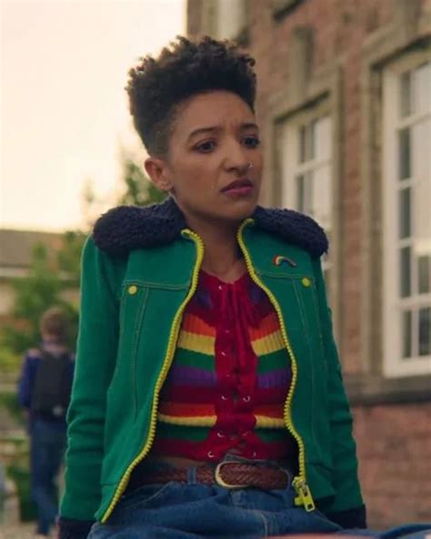 Tv Series Sex Education S02 Ola Nyman Green Cotton Jacket