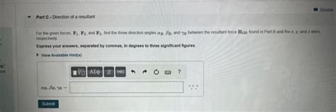 solved part b resultant of adding f1 and f2 and f3 find