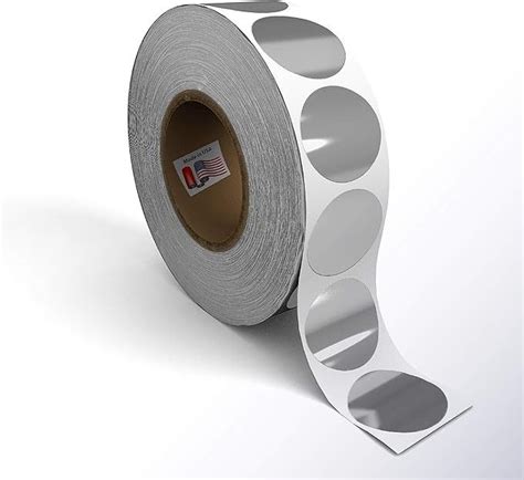 Kenco Color Coding Circle Dot Sticker Labels Silver Foil 2 Inch 500