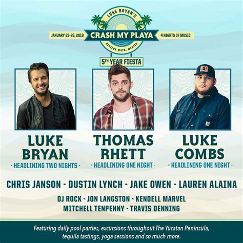 Luke Bryan S Crash My Playa 5th Year Fiesta Announces Additional