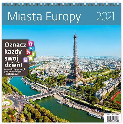 Kalendarz ścienny 2021 z naklejkami Miasta europy Ceny i opinie