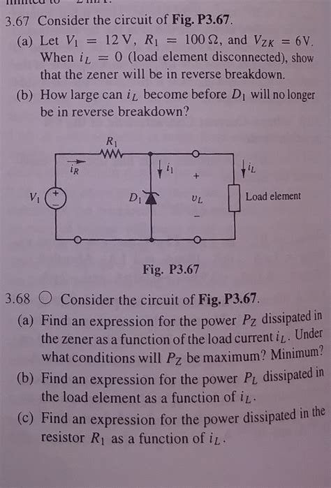 Solved 3 67 Consider The Circuit Of Fig P3 67 A Let Vi