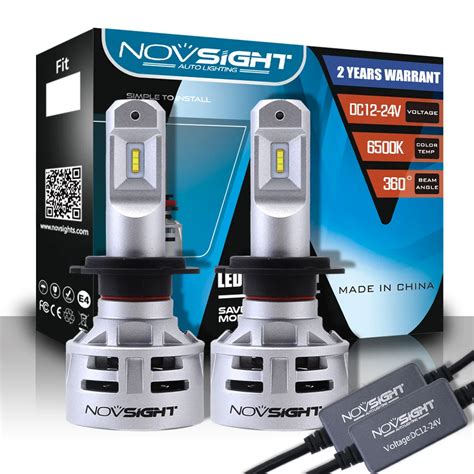 NIGHTEYE Car H7 Led Headlight Bulbs 12V 24V 60W 10000LM Set Car Led