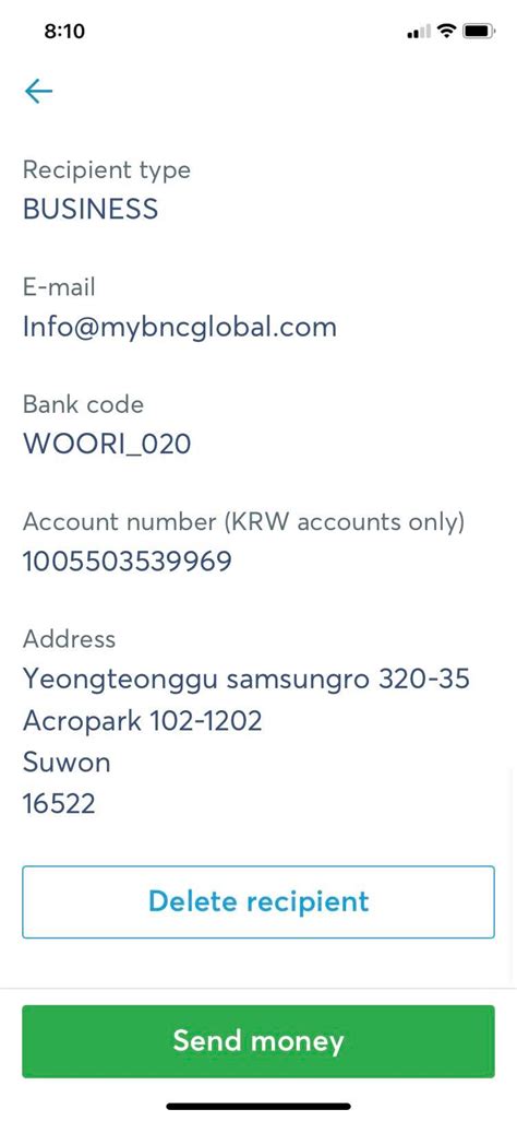 Wise Payment Instructions Diy55