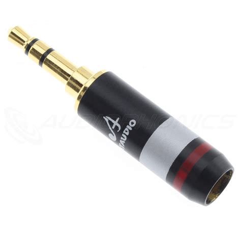 ATAUDIO AT-5G Connecteur Jack 3.5mm TRS Plaqué Or Ø6mm Rouge - Audiophonics