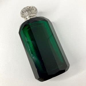 Antique Victorian Emerald Green Scent Bottle Circa 1890s Etsy