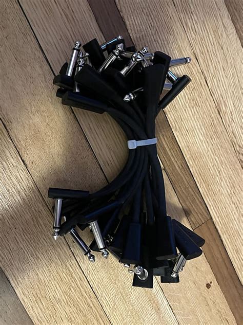 18pc Donner 6 Slim Flat Right Angle Patch Cables For Reverb