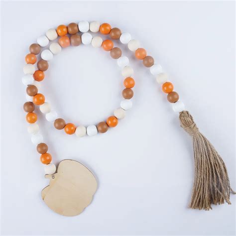 1x Wooden Bead Wall Hanging Promotion Sale Hemp Rope Tassel Wooden