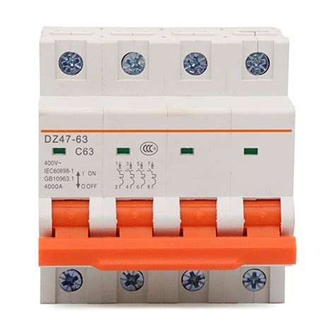 4P 63A 440VAC Mini Circuit Breaker DZ47 With Main Switch Funtion And