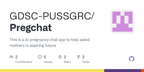 Github Gdsc Pussgrc Pregchat This Is A Ai Pregnancy Chat App To Help
