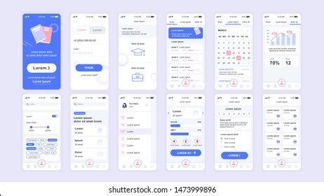 Set Ui Ux Gui Screens Delivery Stock Vector Royalty Free