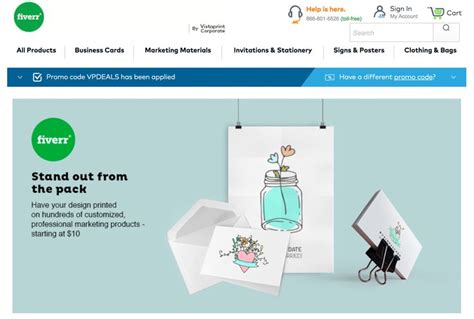 Vistaprint Partnership With Fiverr Marketing Business Card Marketing