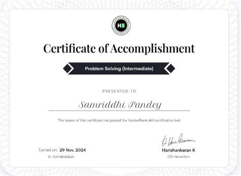 Samriddhi Pandey On Linkedin Cprogramming Problemsolving Hackerrank Continuouslearning