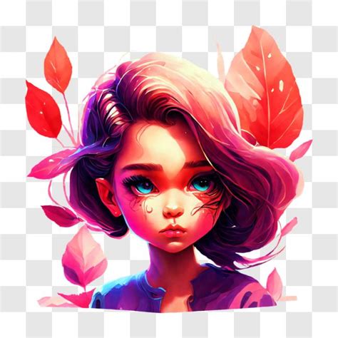 Download Young Girl With Pink Hair And Blue Eyes Png Online Creative
