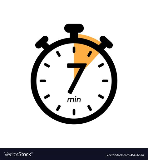 Seven Minutes Stopwatch Icon Timer Symbol Vector Image