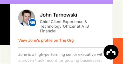 John Tarnowski Chief Client Experience And Technology Officer At Atb Financial The Org