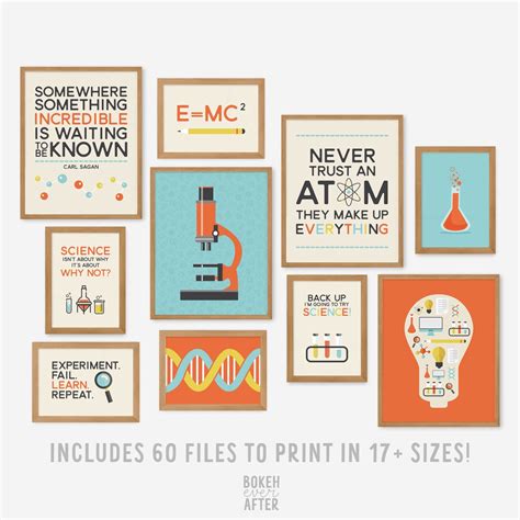 Science Classroom Poster Set Printable Gallery Wall Art Funny Stem Prints Science Teacher