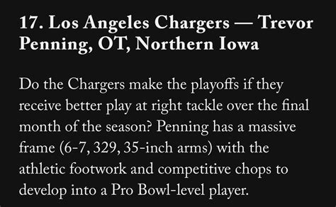 Dane Bruglers Mock Draft 20 — The Athletic Rchargers