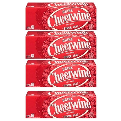 Cheerwine Southern Cherry Soda Fizzy Wild Cherry Taste 48 Pack 12 Oz