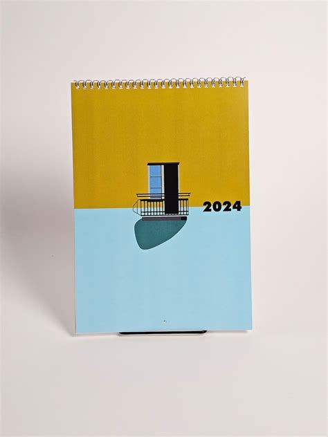 Calendar 2024 With 3 Columns For Your Appointments And Illustrations Of
