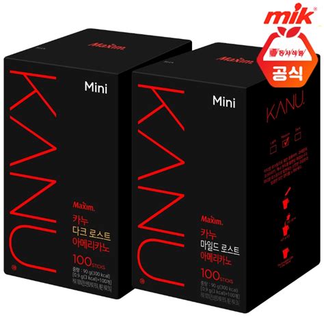 [푸드페어] 맥심 카누 마일드 다크 미니 100t 사은품 [믹스커피 라이트 원두] 티몬