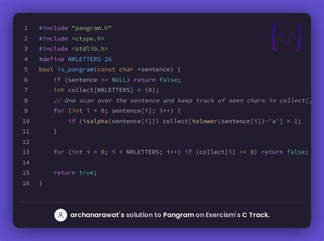 Archanarawat S Solution For Pangram In C On Exercism
