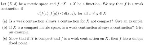 Solved Let X D Be A Metric Space And F XX Be A Function Chegg