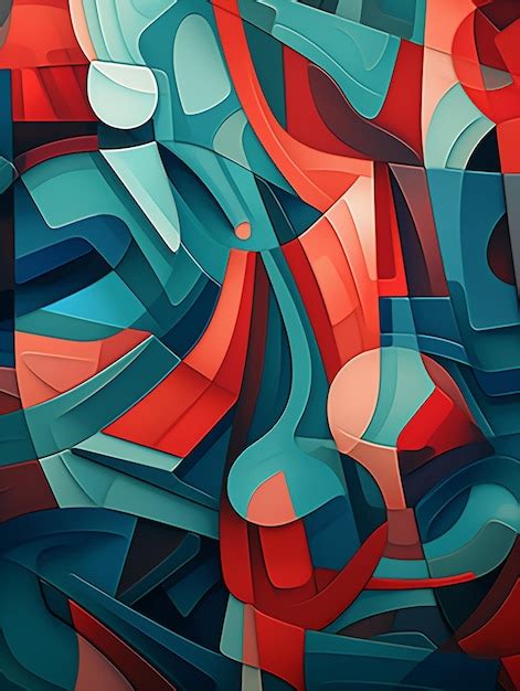 Premium AI Image A Colorful Abstract Painting Of A Red Blue And Green