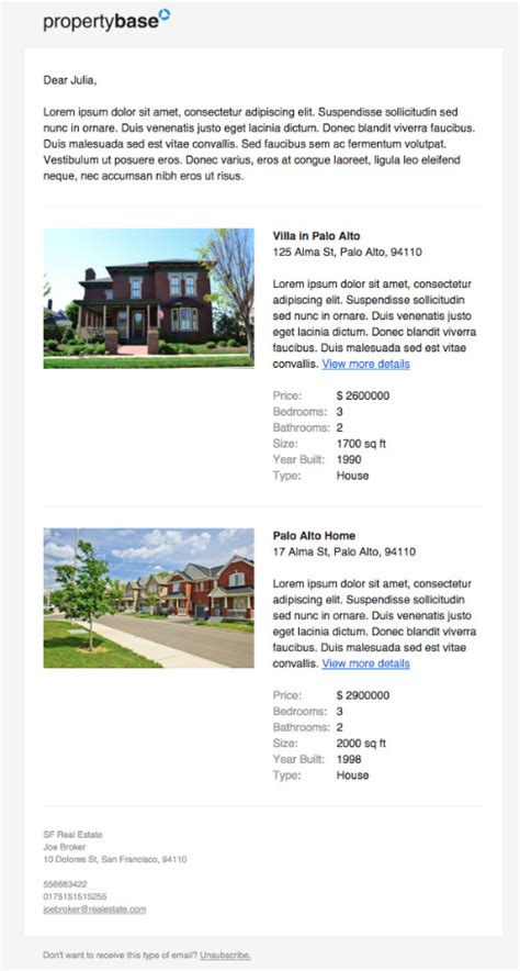 propertybase example templates propertybase salesforce edition