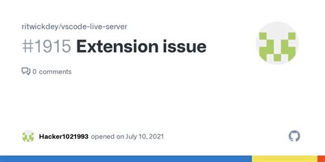 Extension Issue · Issue 1915 · Ritwickdeyvscode Live Server · Github