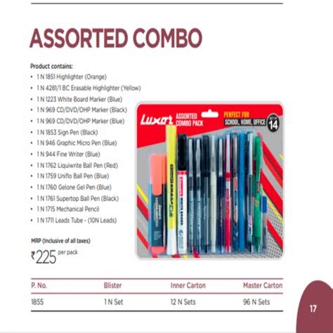 Multi Color Luxor Assorted Combo Pack At Rs 225 Piece In Ramanagara