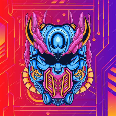 Premium Vector Detail Killer Robot Head