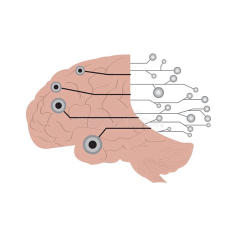 Isolated Brain Network Icon Artificial Intelligence Stock Vector