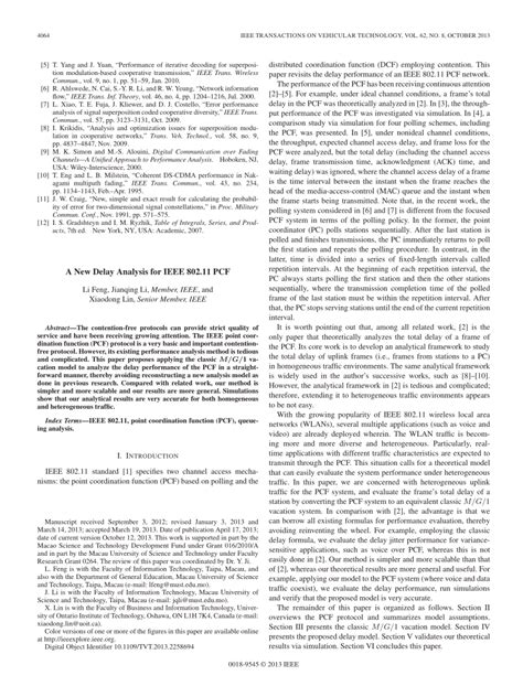 Pdf A New Delay Analysis For Ieee 80211 Pcf