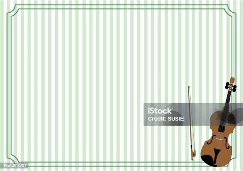 심플하고 귀여운 바이올린 일러스트 프레임 그린 Classical Concert에 대한 스톡 벡터 아트 및 기타 이미지 Classical Concert 교육 시설 녹색