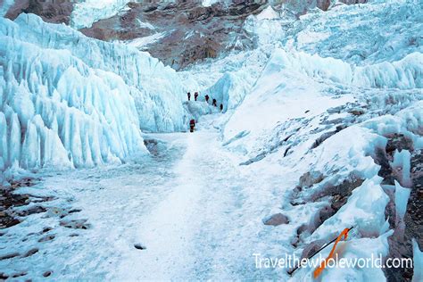 Khumbu Icefall Climbing Mt Everest