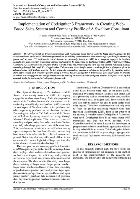 pdf web based sales system and profile for ams using codeigniter 3